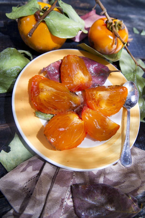 The Result of the Fall Season, Persimmon Stock Image - Image of kaki ...