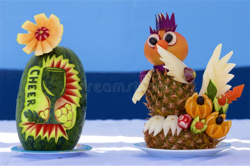 Fruit And Vegetable Carving Stock Image - Image of yellow, fruit: 138261549