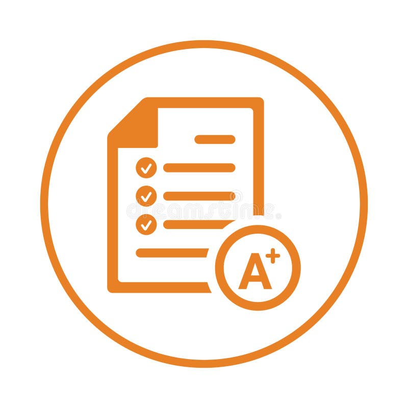Result, Grade, Report Icon. Orange Vector Design Stock Vector ...
