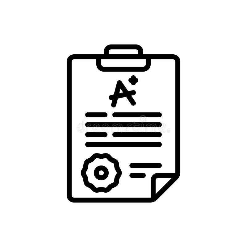 Black Line Icon for Result, Consequence and Exam Stock Vector ...