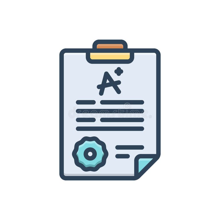 Color Illustration Icon for Result, Consequence and Exam Stock ...