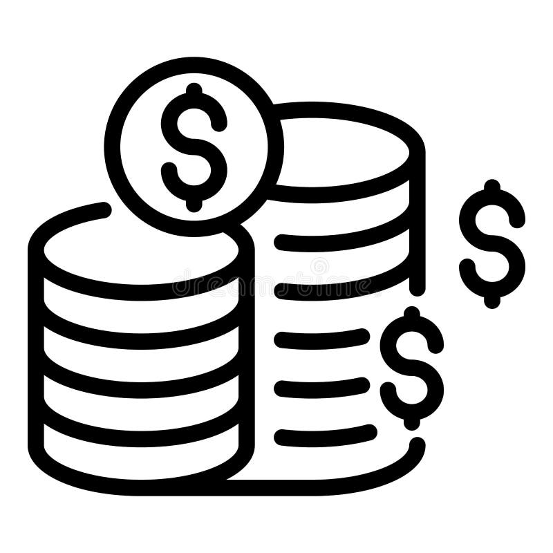 Result Money Coin Stack Icon, Outline Style Stock Vector - Illustration ...