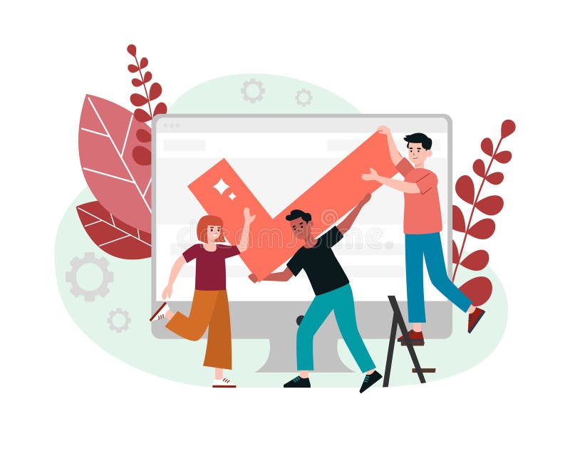 Result of Teamwork. Successful Completion of Project Stock Illustration ...