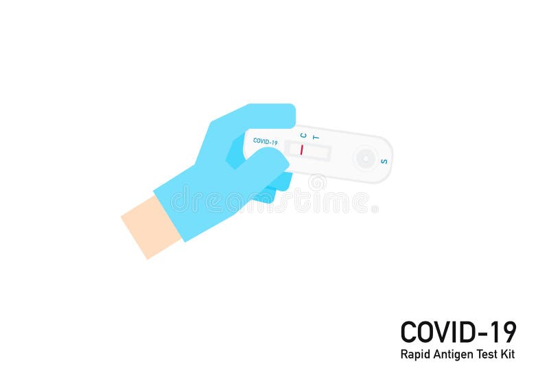 Resulted Covid-19 Rapid Antigen Test Kit Vector Set Isolated on White ...