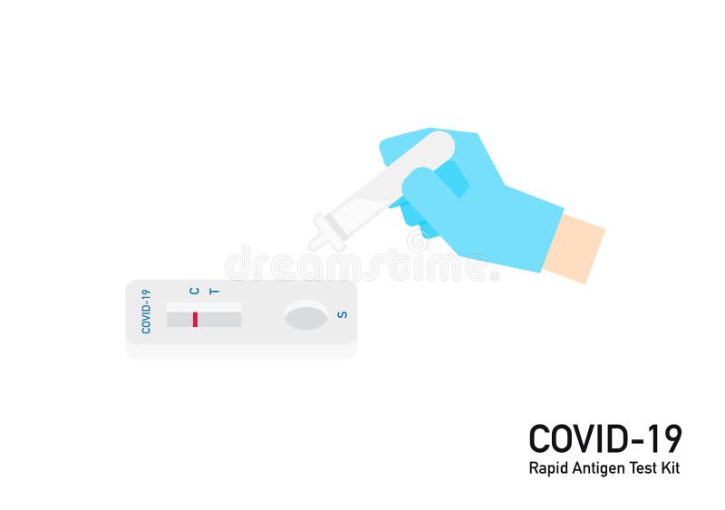 Resulted Covid-19 Rapid Antigen Test Kit Vector Set Isolated on White ...