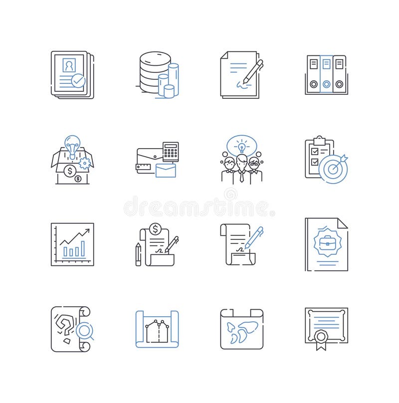 Results-driven Mindset Line Icons Collection. Achievement ...