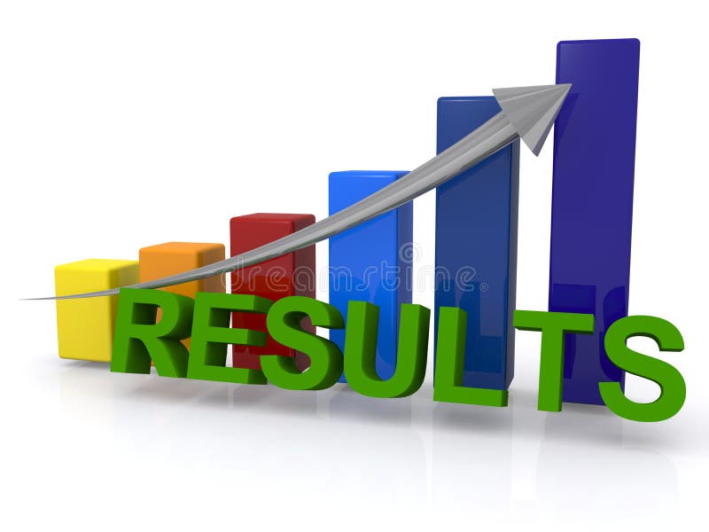 Results and graph on white stock illustration. Illustration of business ...