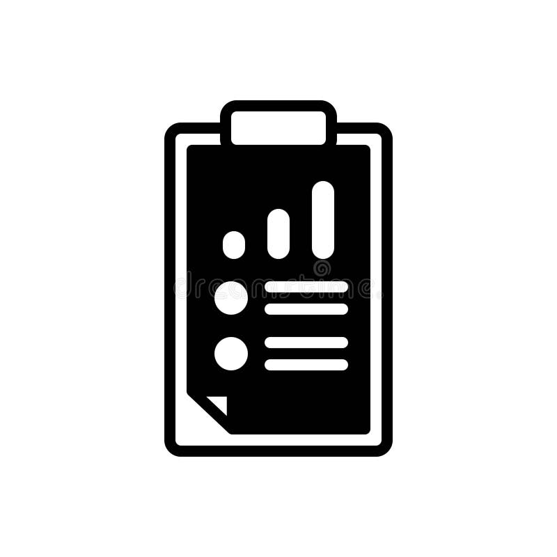 Black Solid Icon for Results, Outcome and Report Stock Vector ...