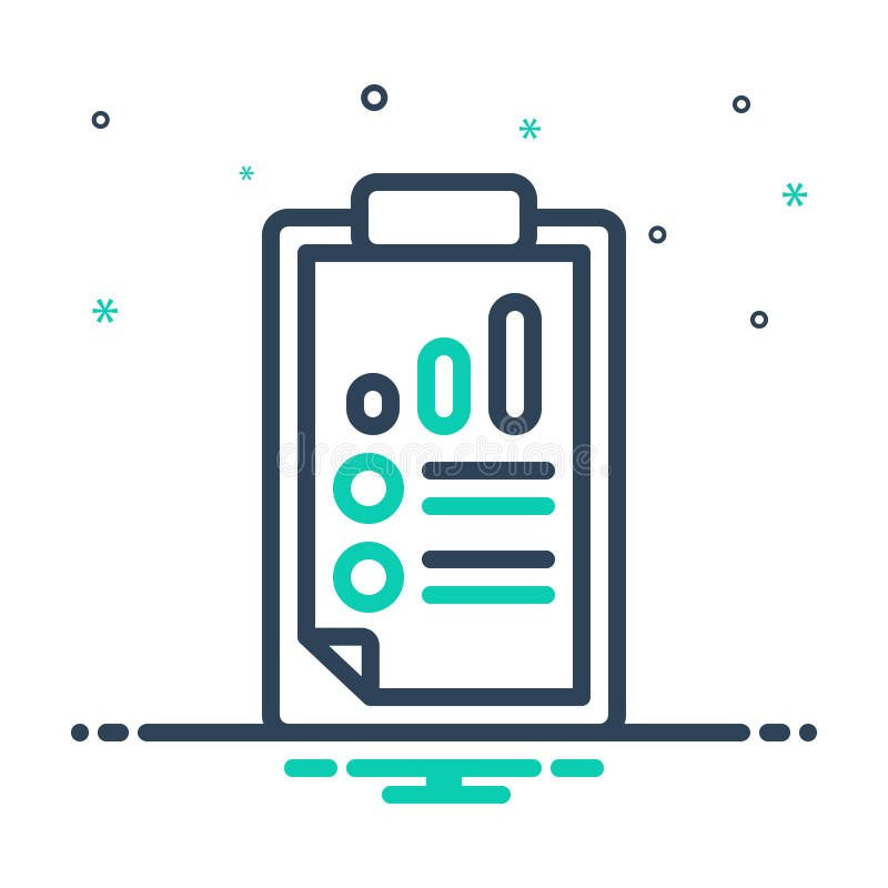 Mix Icon for Results, Outcome and Document Stock Illustration ...