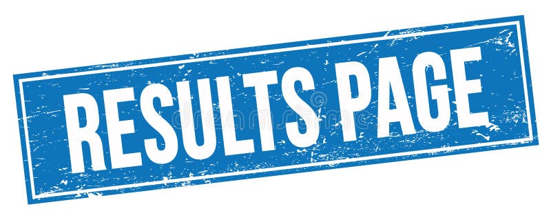 RESULTS PAGE Text on Blue Grungy Rectangle Stamp Stock Illustration ...