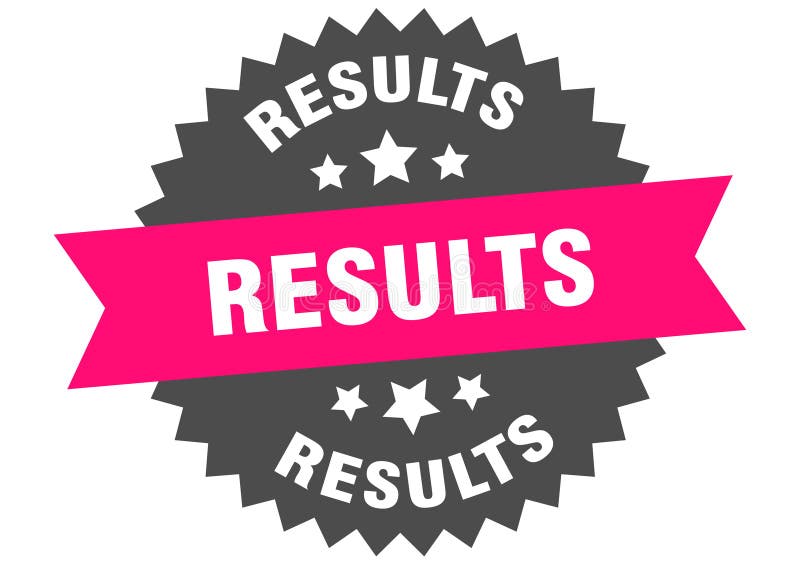 Results. Results Round Pink Label Isolated on Transparent Background ...