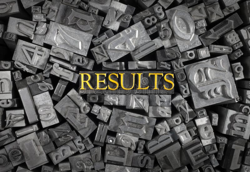 Results Spelled Out in Metal Letters Stock Image - Image of revival ...