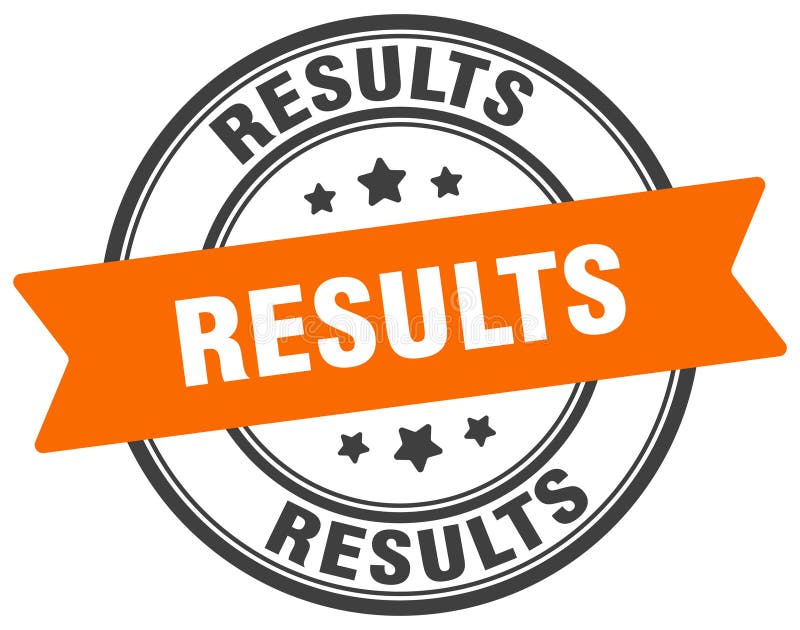 Results Stamp. Results Label on Transparent Background. Round Sign ...