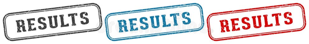 Results Stamp. Results Rectangular Stamp Set Isolated on White ...