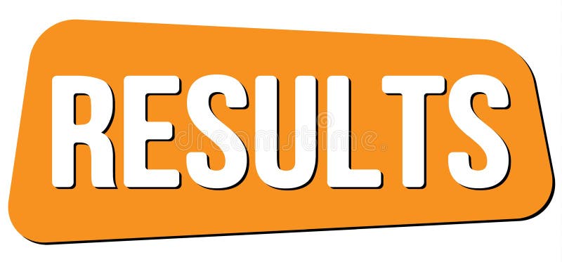 RESULTS Text on Orange Trapeze Stamp Sign Stock Illustration ...