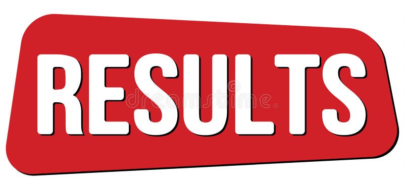 RESULTS Text on Red Trapeze Stamp Sign Stock Illustration ...