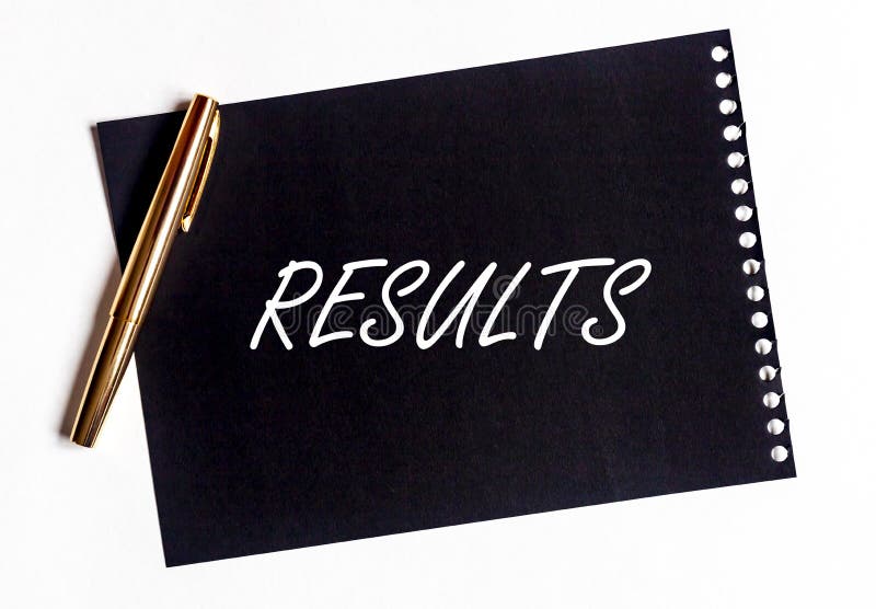 Results Word on Paper Card on White Office Table Stock Photo - Image of ...