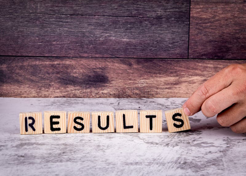 Results. Word from Wooden Letters Stock Image - Image of positive, good ...