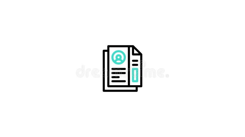 Resume Animated Icon stock footage. Video of design - 414202662