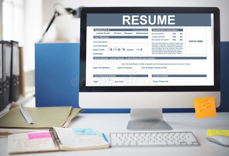 Resume Application Employment Form Concept Stock Photo - Image of ...