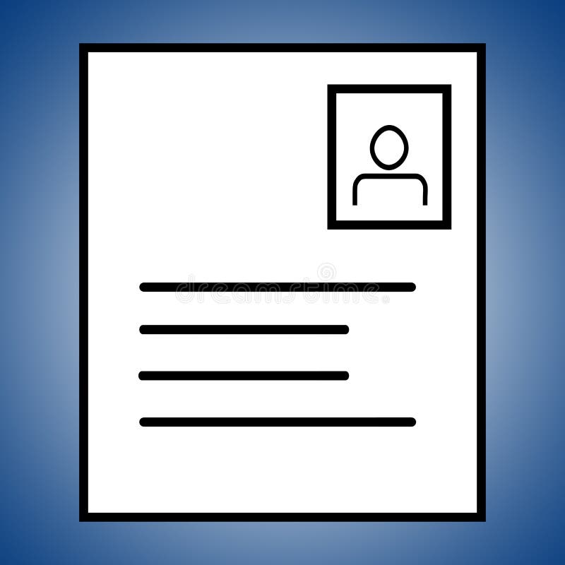 Resume or Application Icon on Blue Background Stock Illustration ...