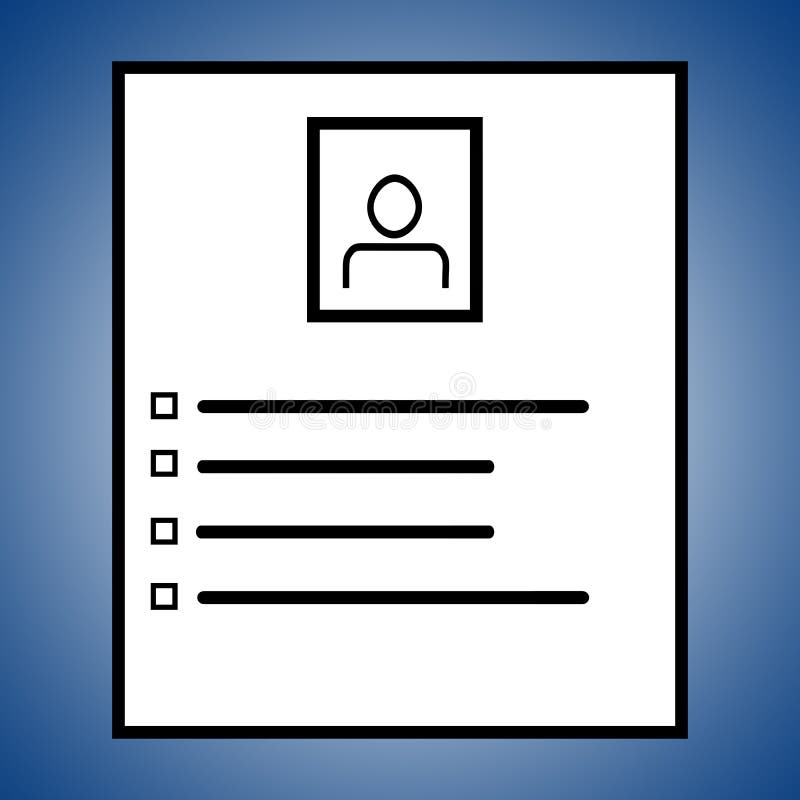 Resume or Application Icon on Blue Background Stock Illustration ...