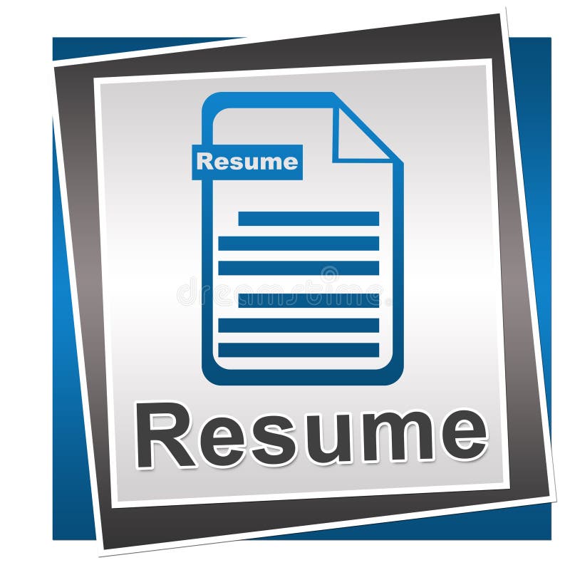 Resume Blue Grey Square stock illustration. Illustration of vitae ...
