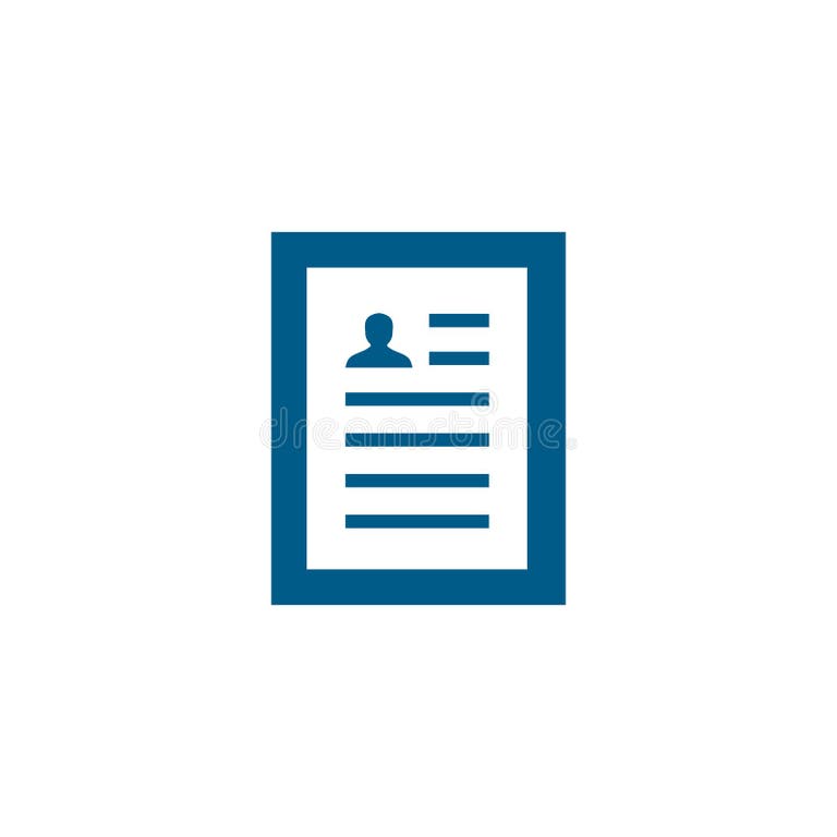 Resume Blue Icon on White Background. Blue Flat Style Vector ...