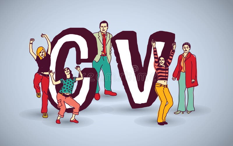 Resume Cv Group People Color Sign. Stock Vector - Illustration of ...