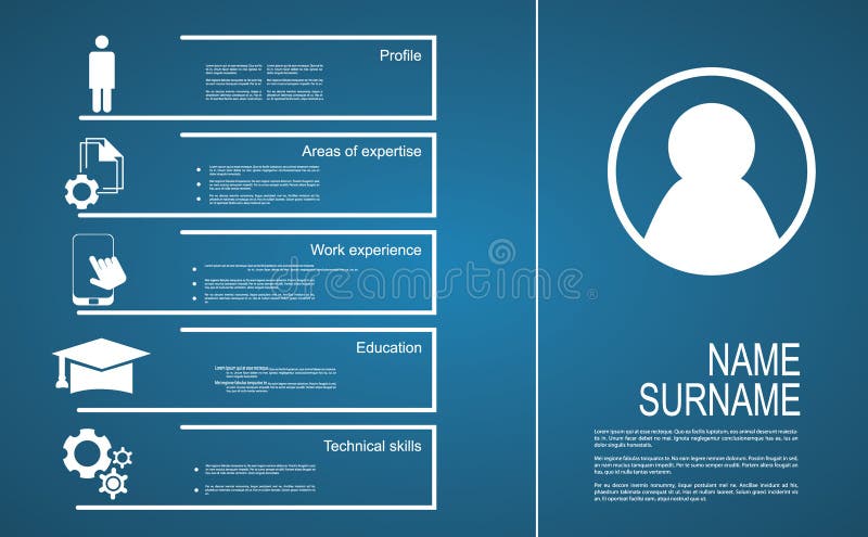 Resume / CV Template Design Stock Vector - Illustration of education ...