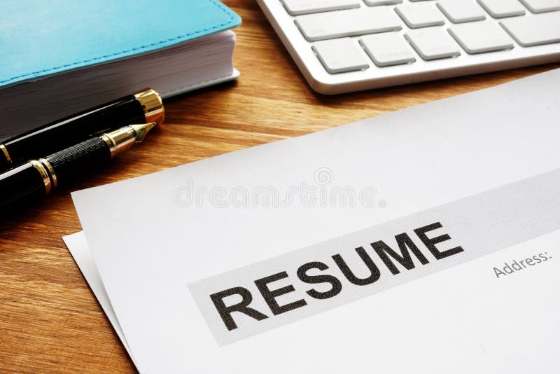 Resume on a Desk. Recruiting and Hiring. Looking for the Job Stock ...