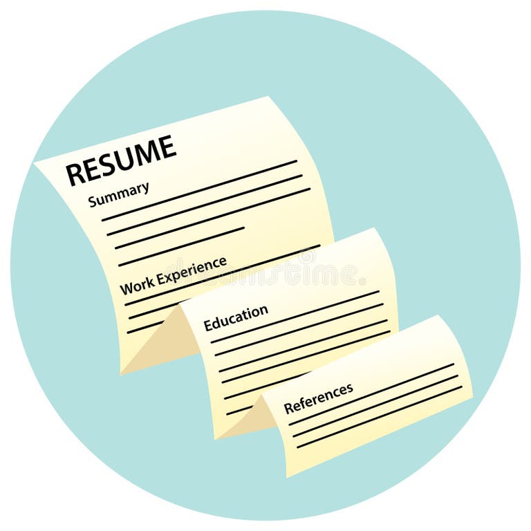 Resume Document Icon stock vector. Illustration of icon - 58081810