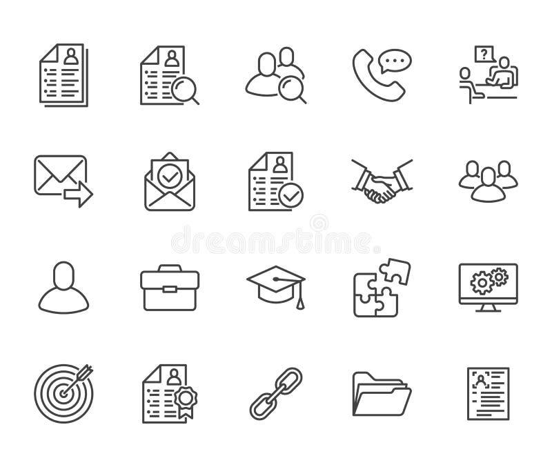 Work Experience Line Icon. Element of Human Resources Signs with Name ...