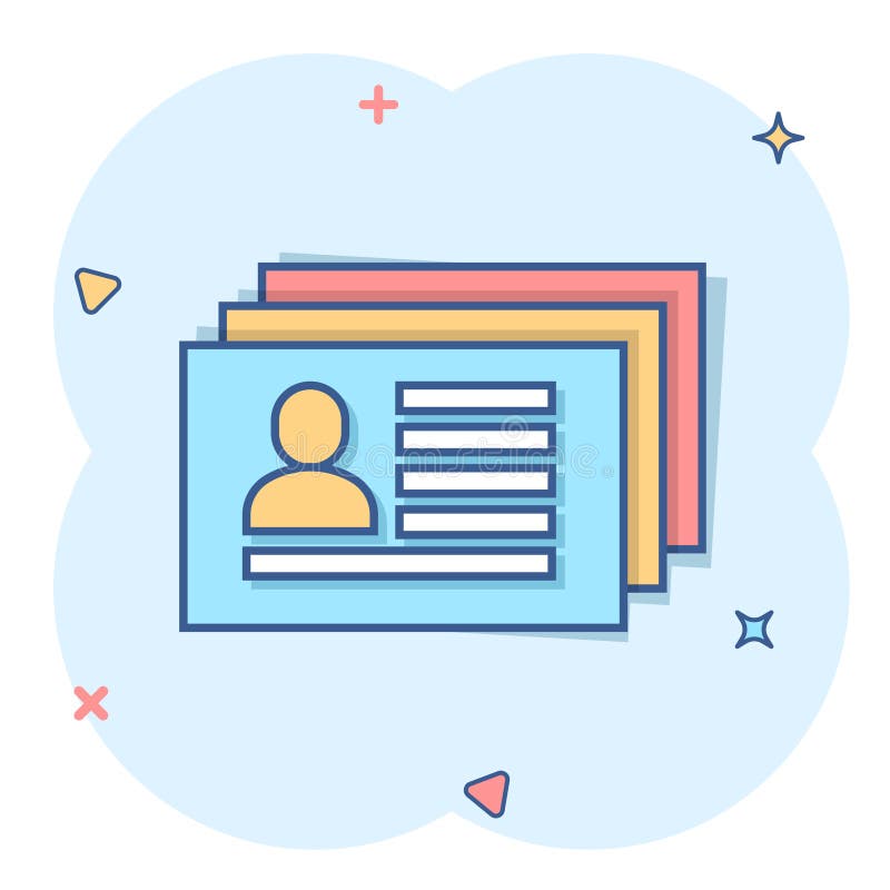 Resume Icon in Comic Style. Contract Document Cartoon Vector ...