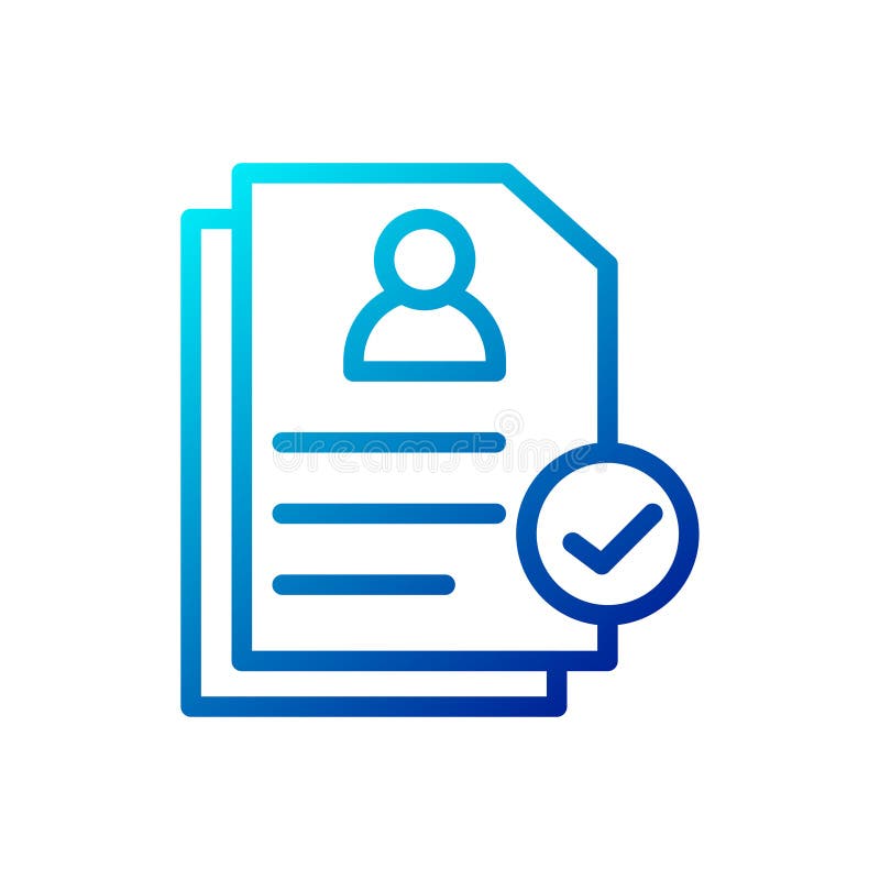 Resume Icon Gradient Blue Business Symbol Illustration Stock Vector ...