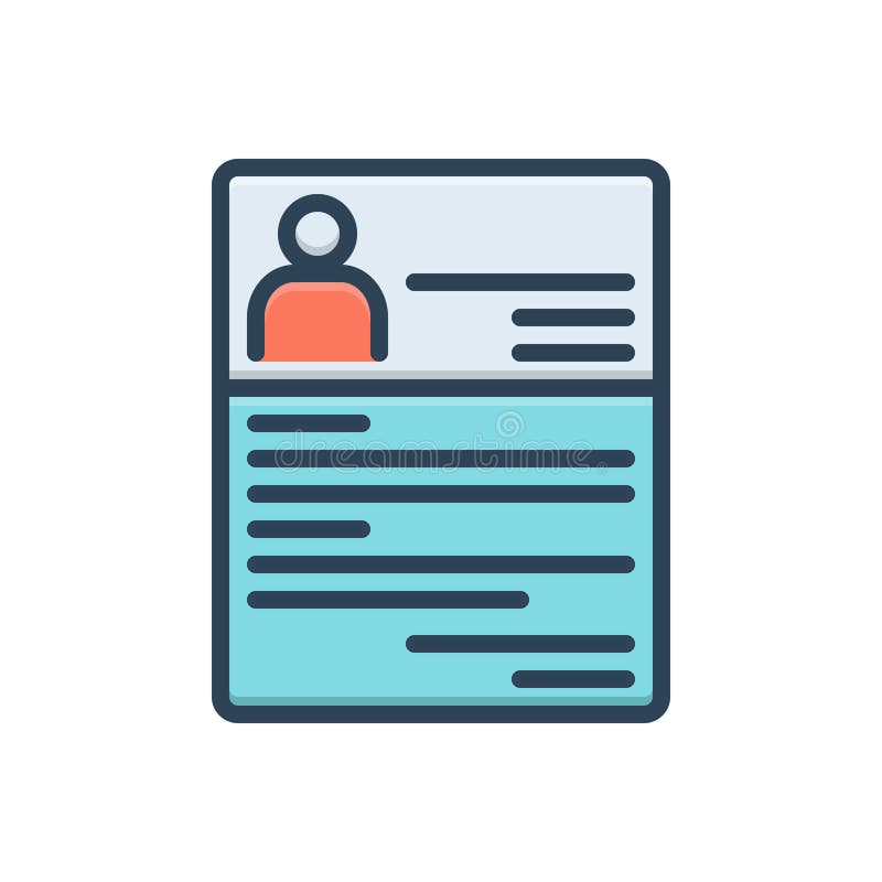 Color Illustration Icon for Resume, Profile and Recruitment Stock ...