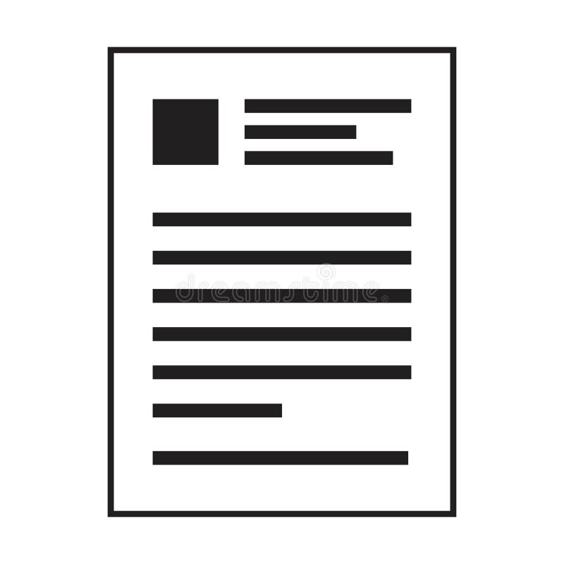 Resume Icon Vector for Business File Data and Information Report Stock ...