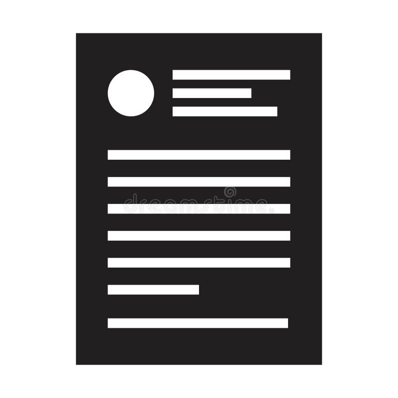 Resume Icon Vector for Business File Data and Information Report Stock ...