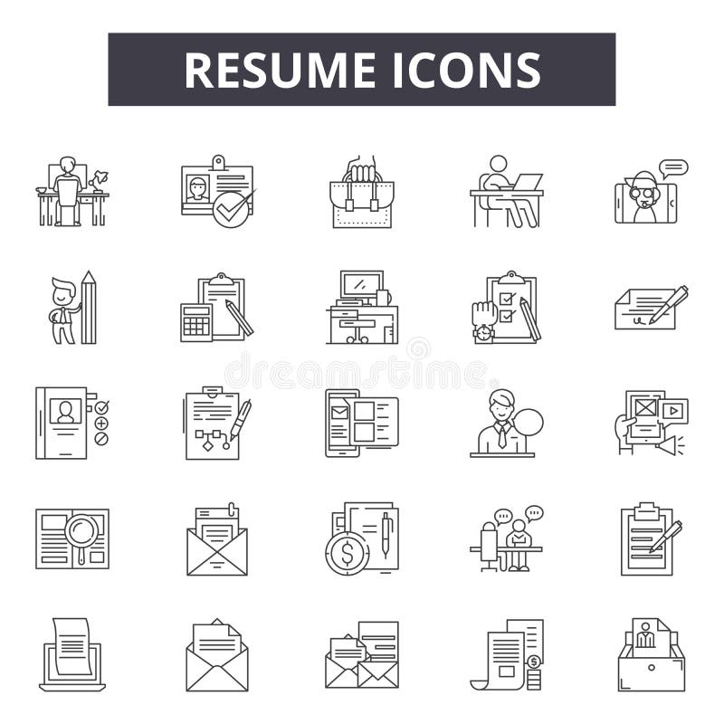 Resume Icons Stock Illustrations – 6,606 Resume Icons Stock ...