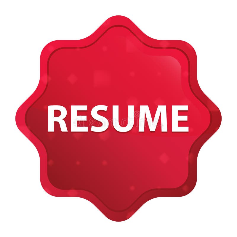 Resume Misty Rose Red Starburst Sticker Button Stock Illustration ...