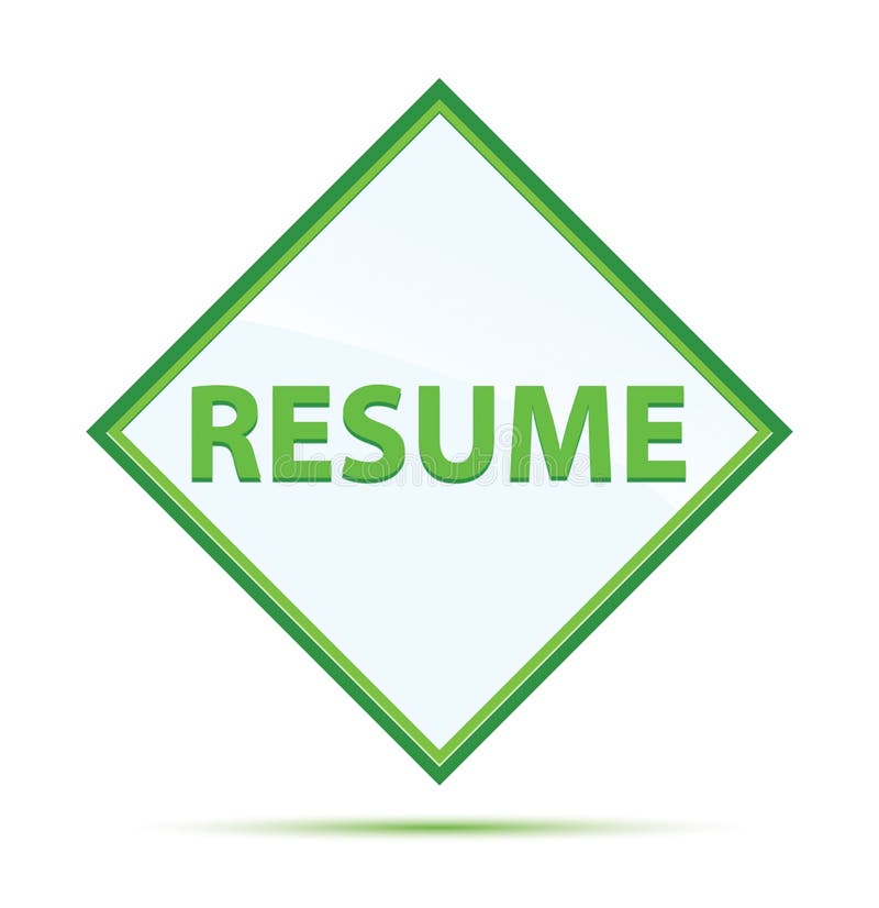 Resume Modern Abstract Green Diamond Button Stock Illustration ...