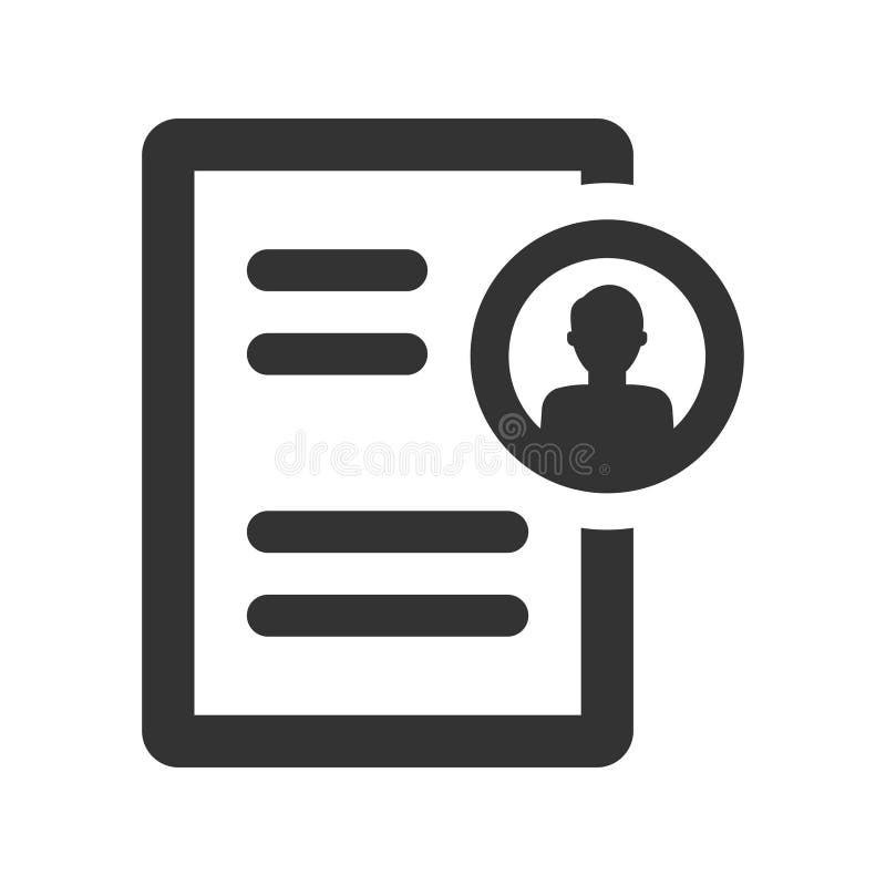 Resume profile icon stock vector. Illustration of biodata - 278496616
