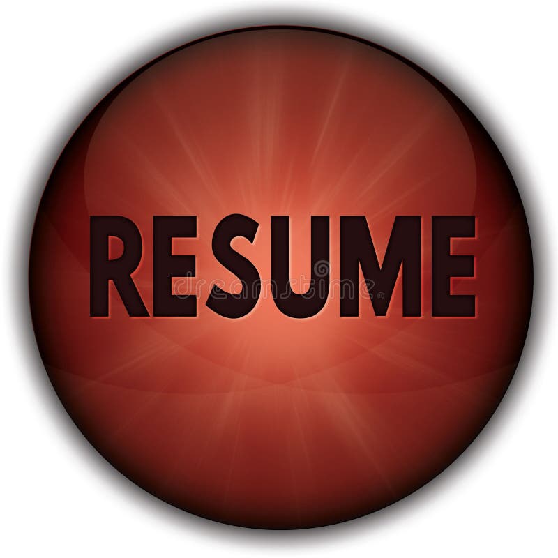 RESUME red button badge. stock illustration. Illustration of icon ...