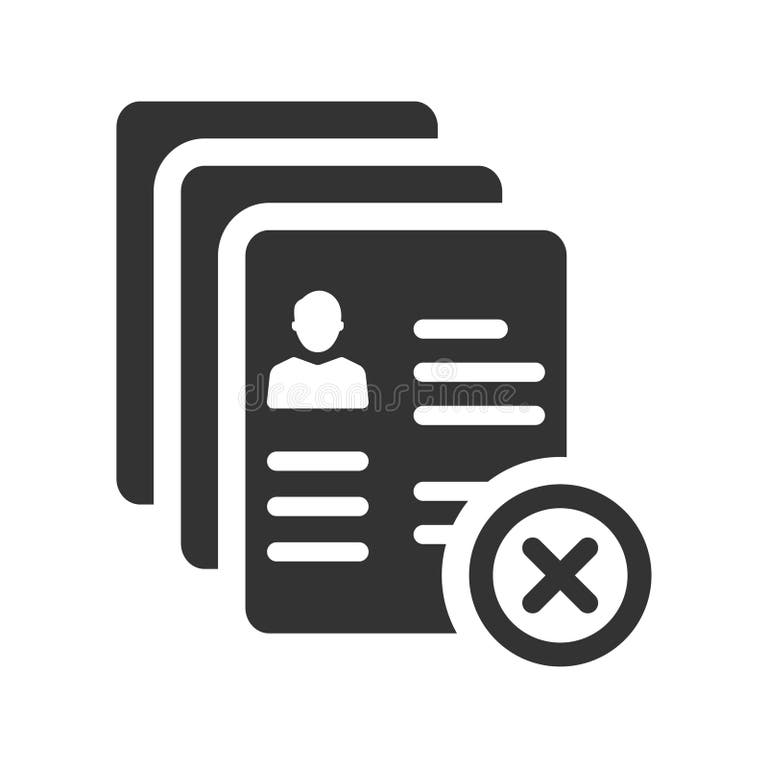 Resume reject Icon stock vector. Illustration of reject - 307059530