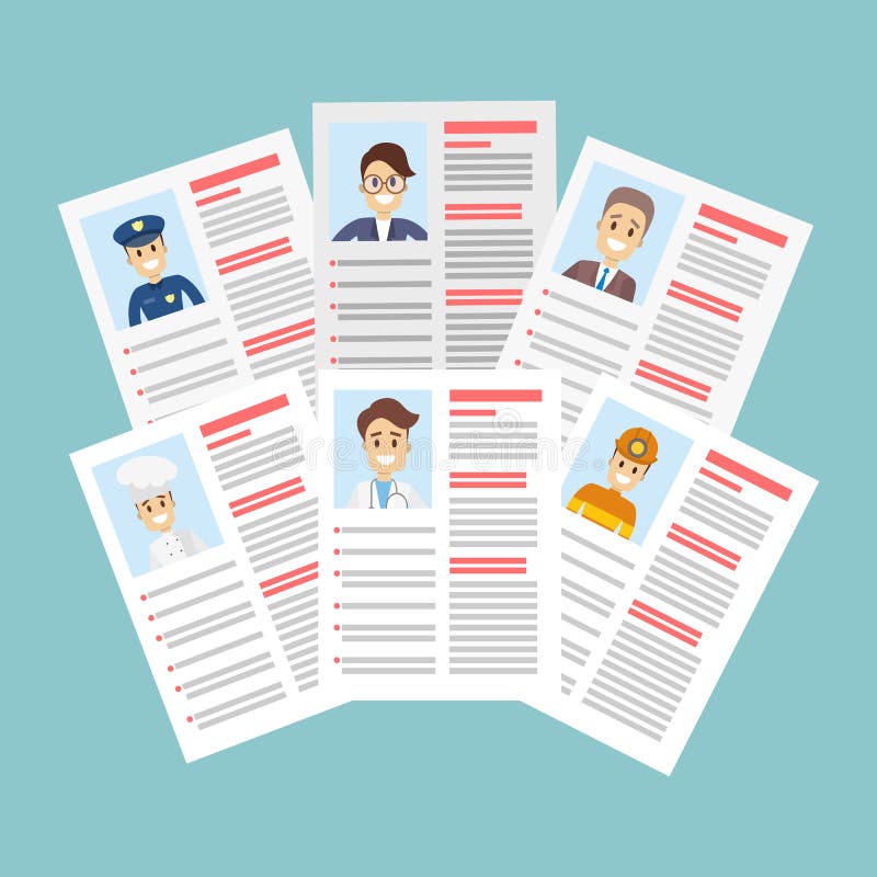 Resume on table. stock vector. Illustration of selection - 118702107