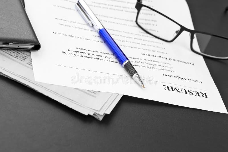 Resume on the Table stock image. Image of employer, recruitment - 25480351