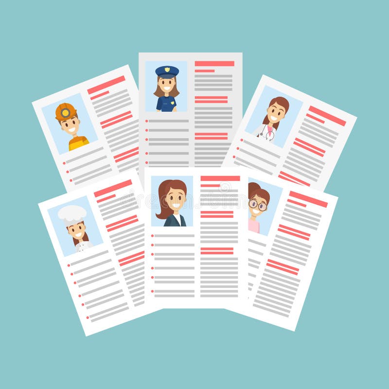 Resume on table. stock vector. Illustration of pick - 117145761