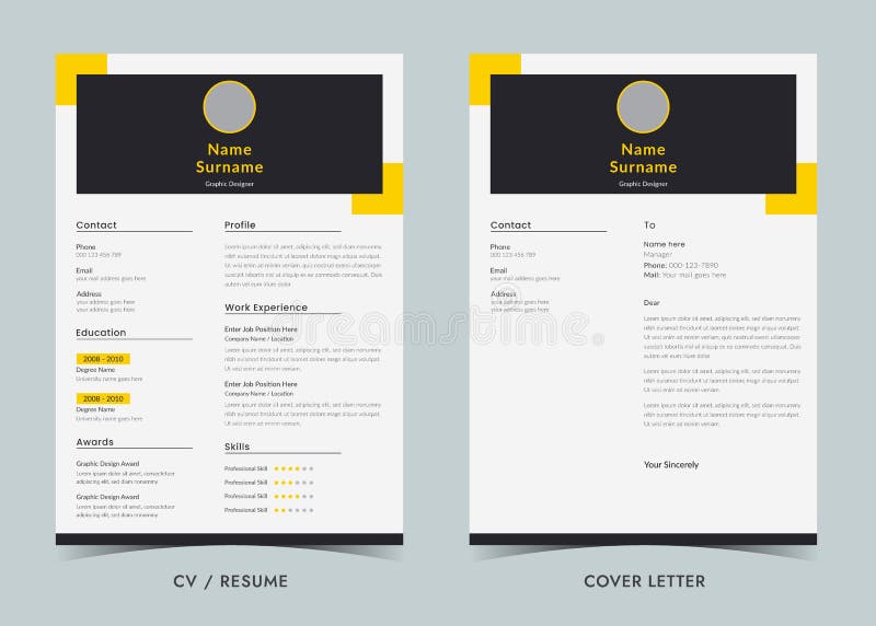 Resume Template. Cv Professional, Resume and Cover Letter, Minimalist ...