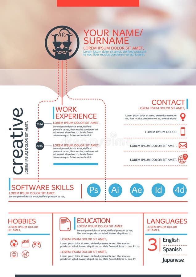 Illustration Resume Template Stock Illustrations – 6,335 Illustration ...