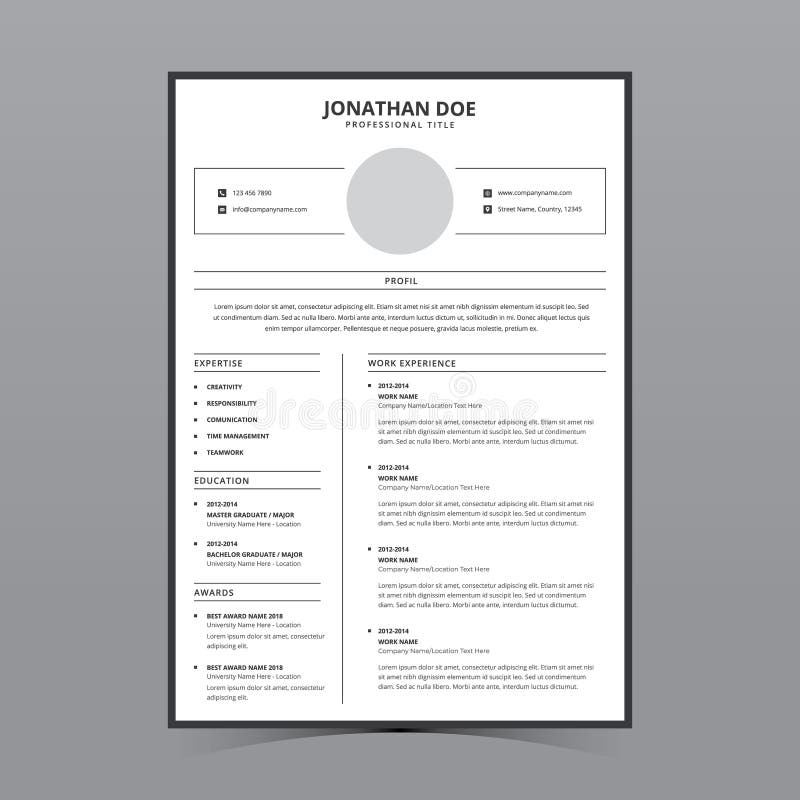 Resume Template Vector Design Stock Vector - Illustration of interview ...